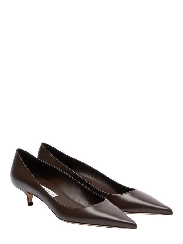 JIMMY CHOO Amelia 35 Leather Pumps - Brown