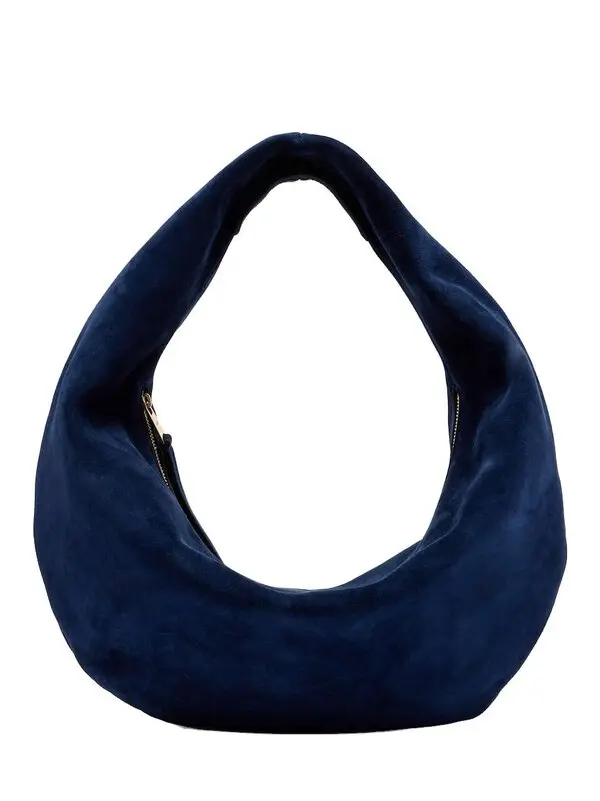 Khaite Olivia Medium Suede Shoulder Bag - Blue