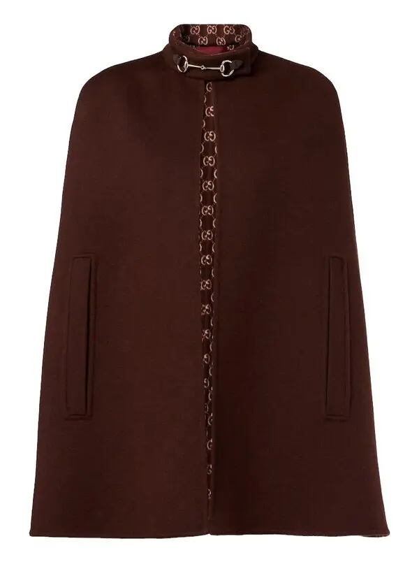 Gucci Horsebit Wool Cape - Brown