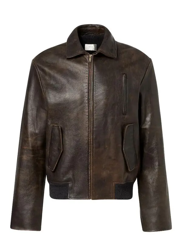 THE ROW Akia Leather Jacket - Brown