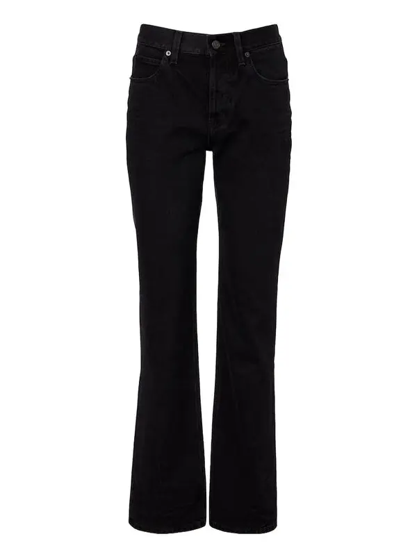 Saint Laurent Nico Mid-rise Straight Jeans - Black