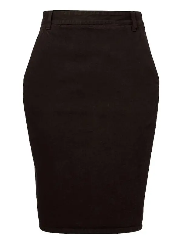 Saint Laurent Cotton Pencil Skirt - Brown