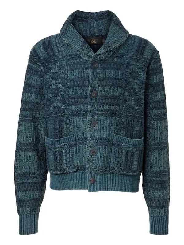 Ralph Lauren Jacquard Cotton Cardigan - Blue