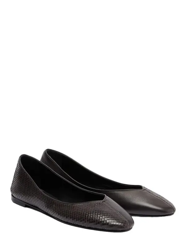 Jacquemus Leather Ballerina Flats - Brown