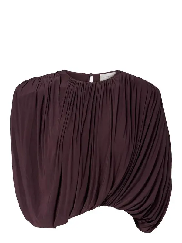 Magda Butrym Asymmetric Draped Top - Burgundy
