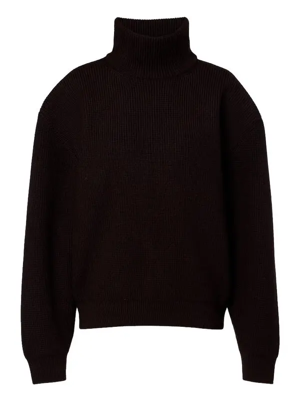 Saint Laurent Wool Turtleneck Sweater - Brown