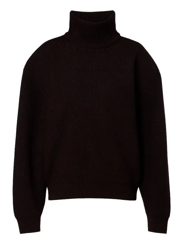 Saint Laurent Wool Turtleneck Sweater - Brown
