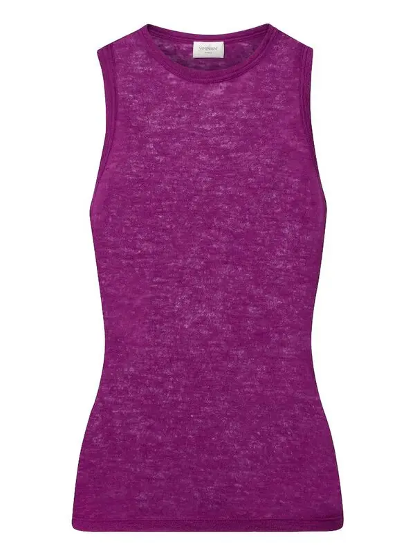 Saint Laurent Cashmere And Silk Tank Top - Purple