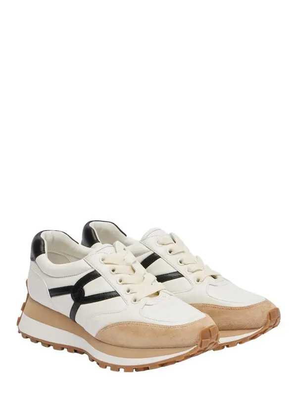 Veronica Beard Valentina Leather Sneakers - White