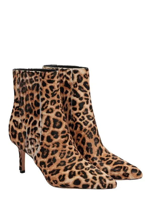Veronica Beard Lisa 70 Leopard-print Calf Hair Ankle Boots - Beige