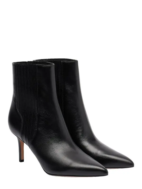 Veronica Beard Lisa 70 Leather Ankle Boots - Black