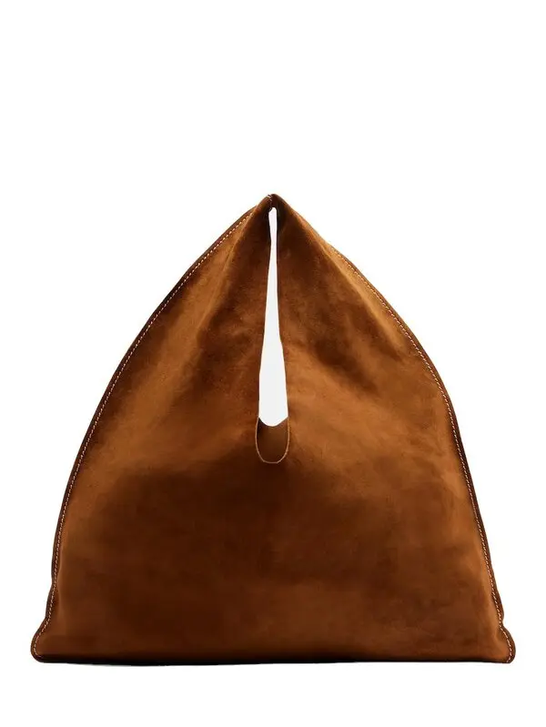 THE ROW Bindle Small Suede Top-handle Bag - Brown
