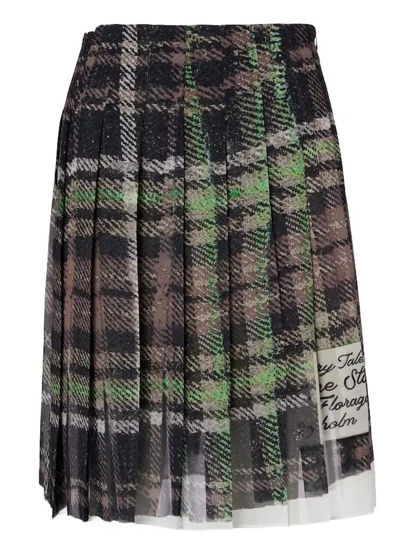 Acne Studios Pleated Plaid Midi Skirt - Multicoloured