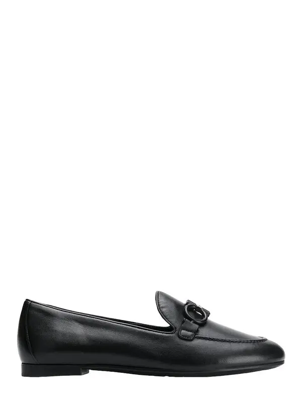 FERRAGAMO Loafers With Buckle Detail - Black