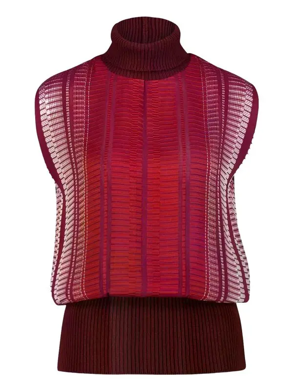 Zeus+dione Turtleneck Knitted Vest - Red