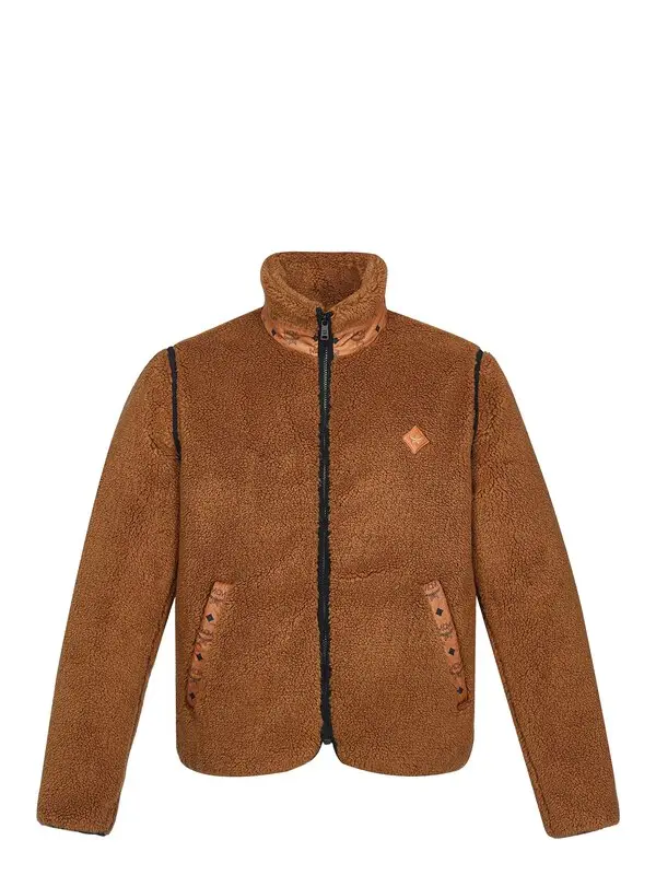 Mcm Fleece Jacket With Detachable Sleeves - Cognac