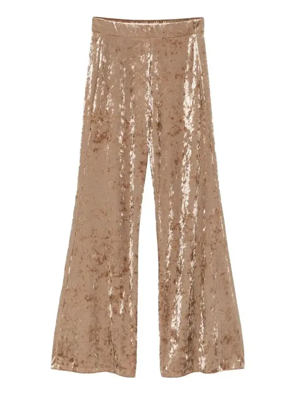 FORTE_FORTE Velvet High-waisted Trousers - Beige