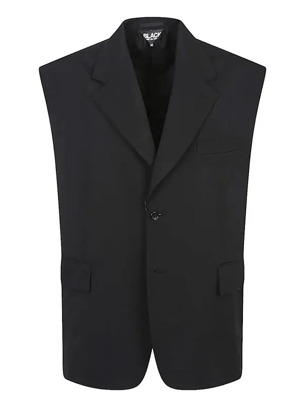 Comme Des Garçons Wool Sleeveless Jacket - Black