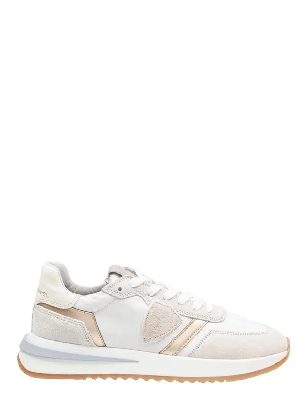 Philippe Model Technical Fabric And Suede Sneakers - White
