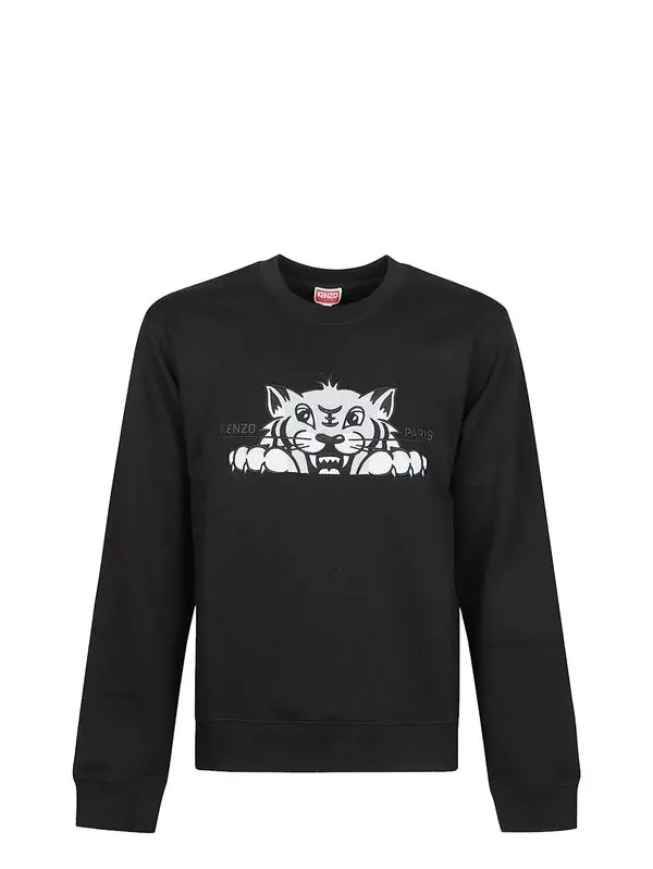 Kenzo Embroidered Slim Sweatshirt - Black