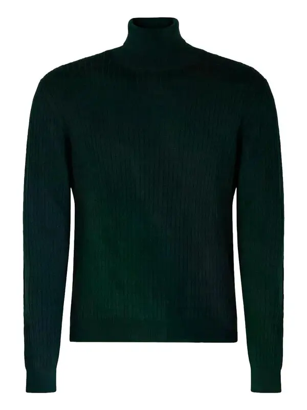 SLOWEAR Cable-knit Turtleneck Sweater - Green
