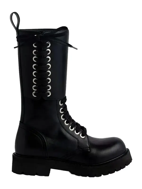 Rabanne Lace-up Platform Boots - Black