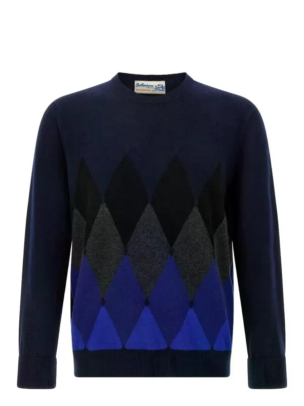 BALLANTYNE Argyle Cashmere Sweater - Blue