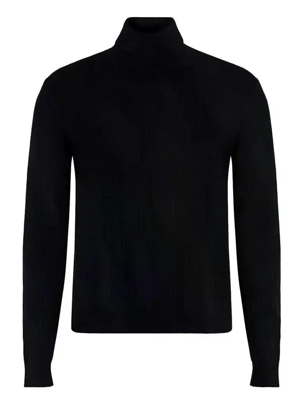 SLOWEAR Ribbed Turtleneck Sweater - Blue