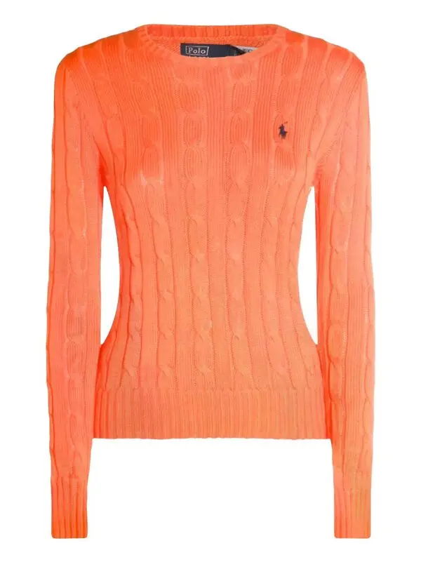 Polo Ralph Lauren Cable-knit Crew-neck Sweater - Orange