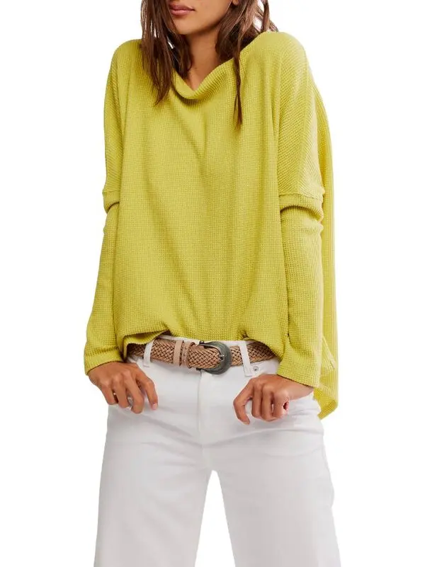 Free People Oversized Thermal Top - Acacia