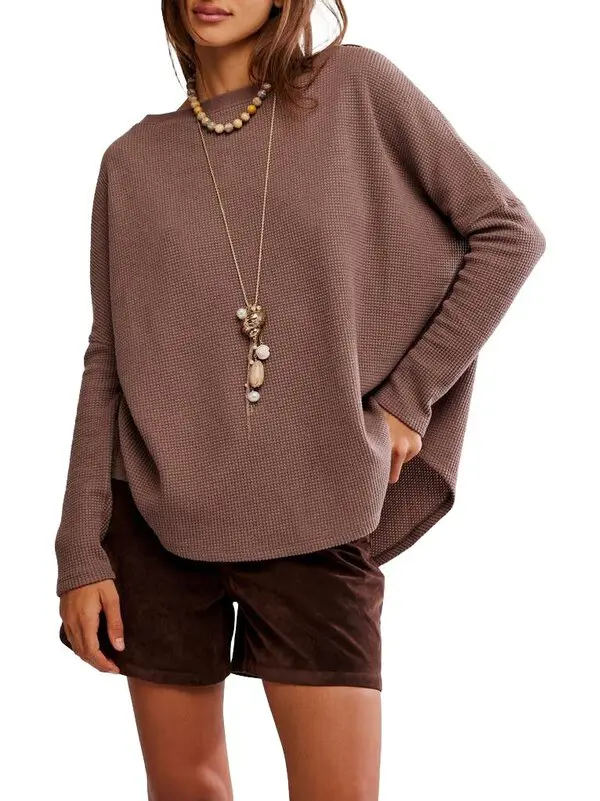 Free People Oversized Thermal Top - Leafless Tree