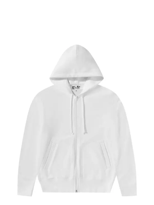 Play Comme Des Garcon Back Emblem Zip Hoodie - White