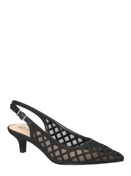 BELLA VITA Noel Pointed Toe Slingback Pumps - Black Glitter