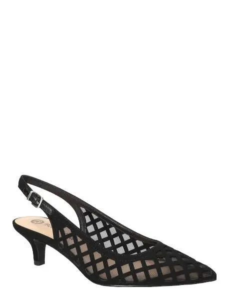 BELLA VITA Noel Pointed Toe Slingback Pumps - Black Lamy