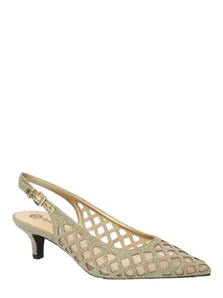 BELLA VITA Noel Pointed Toe Slingback Pumps - Gold Glitter