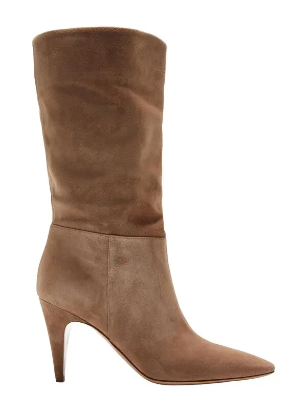 GIANVITO ROSSI Slouchy Suede Boots - Tan