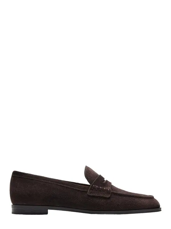 GIANVITO ROSSI Georgie Suede Loafers - Brown