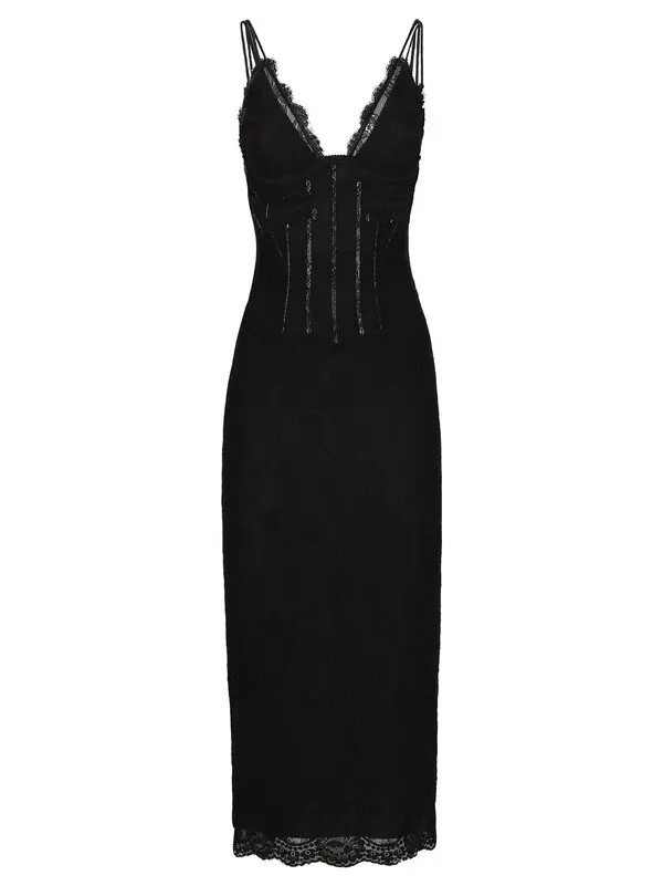 Dolce & Gabbana Lace Slip Dress - Black