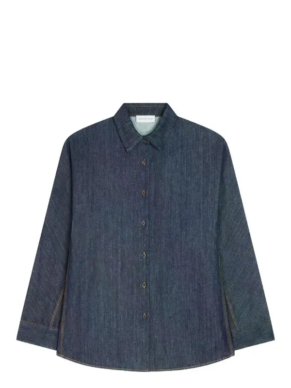 Dries Van Noten Contrast-stitching Denim Shirt - Blue