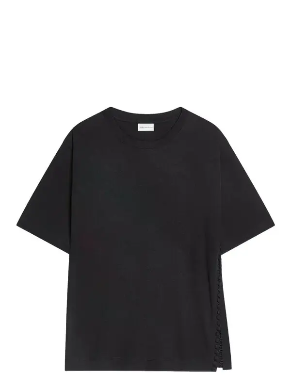 Dries Van Noten Crew-neck T-shirt With Button Embellishments - Black
