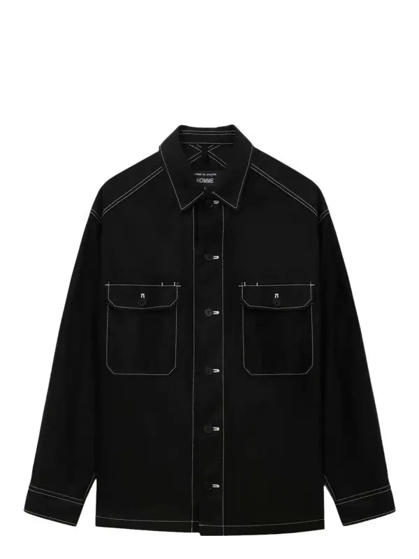 Comme Des Garçons Contrast-stitch Pocket Shirt - Black