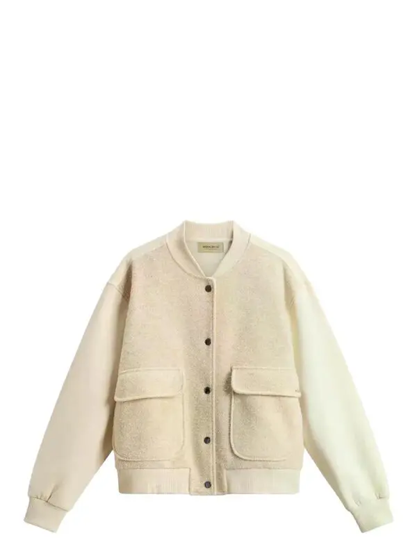 Woolrich Fleece Button-fastening Bomber Jacket - Neutrals