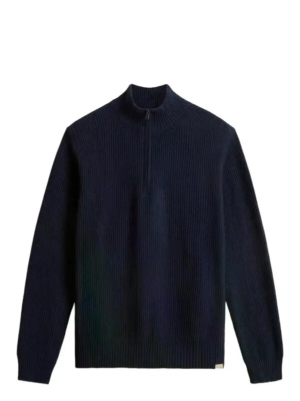 Woolrich Ribbed Half-zip Sweater - Blue