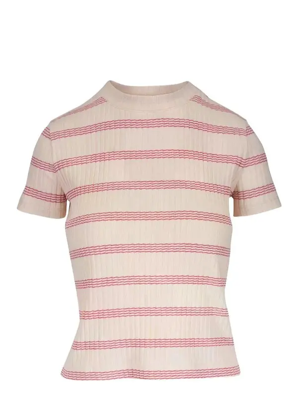Vince Striped Ribbed T-shirt - Neutrals