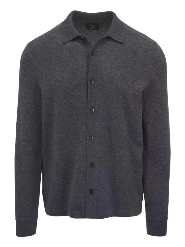 Brioni Polo-neck Buttoned Cardigan - Grey
