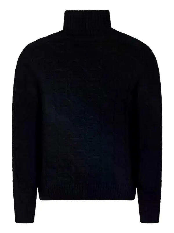 SLOWEAR Cable-knit Turtleneck Sweater - Black