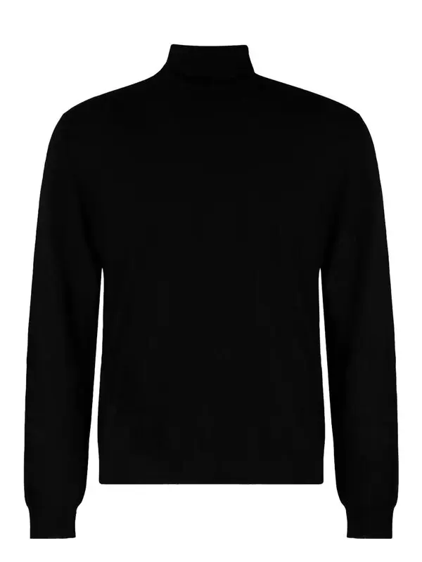 SLOWEAR Ribbed Turtleneck Sweater - Black