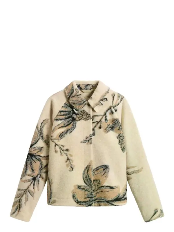 Woolrich Floral-jacquard Overshirt - Neutrals