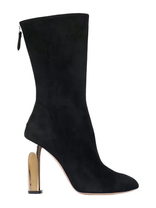 Alexander McQueen Sculpted Heel Fitted Boots - Black
