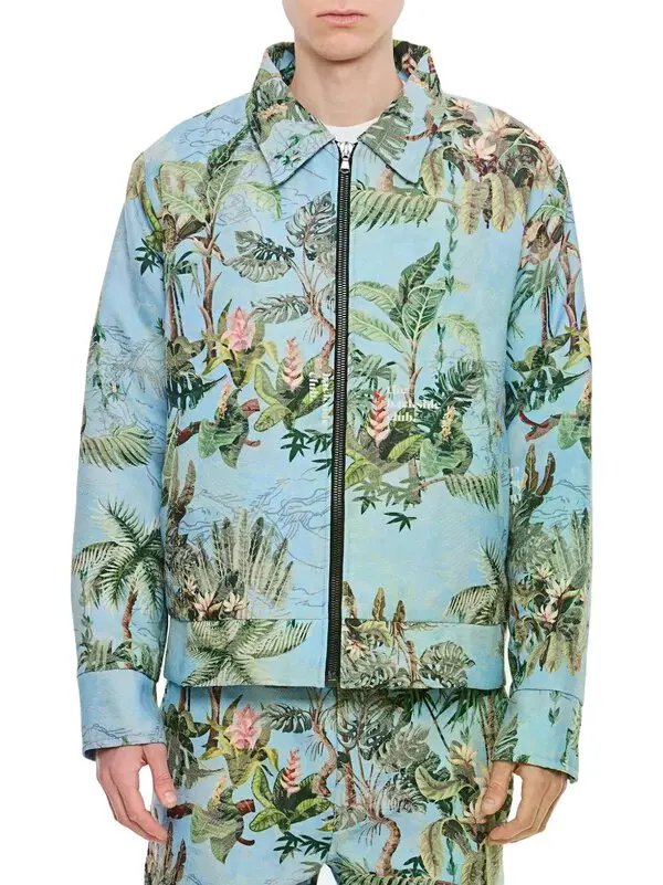 BACKSIDECLUB Floral-print Jacket - Blue